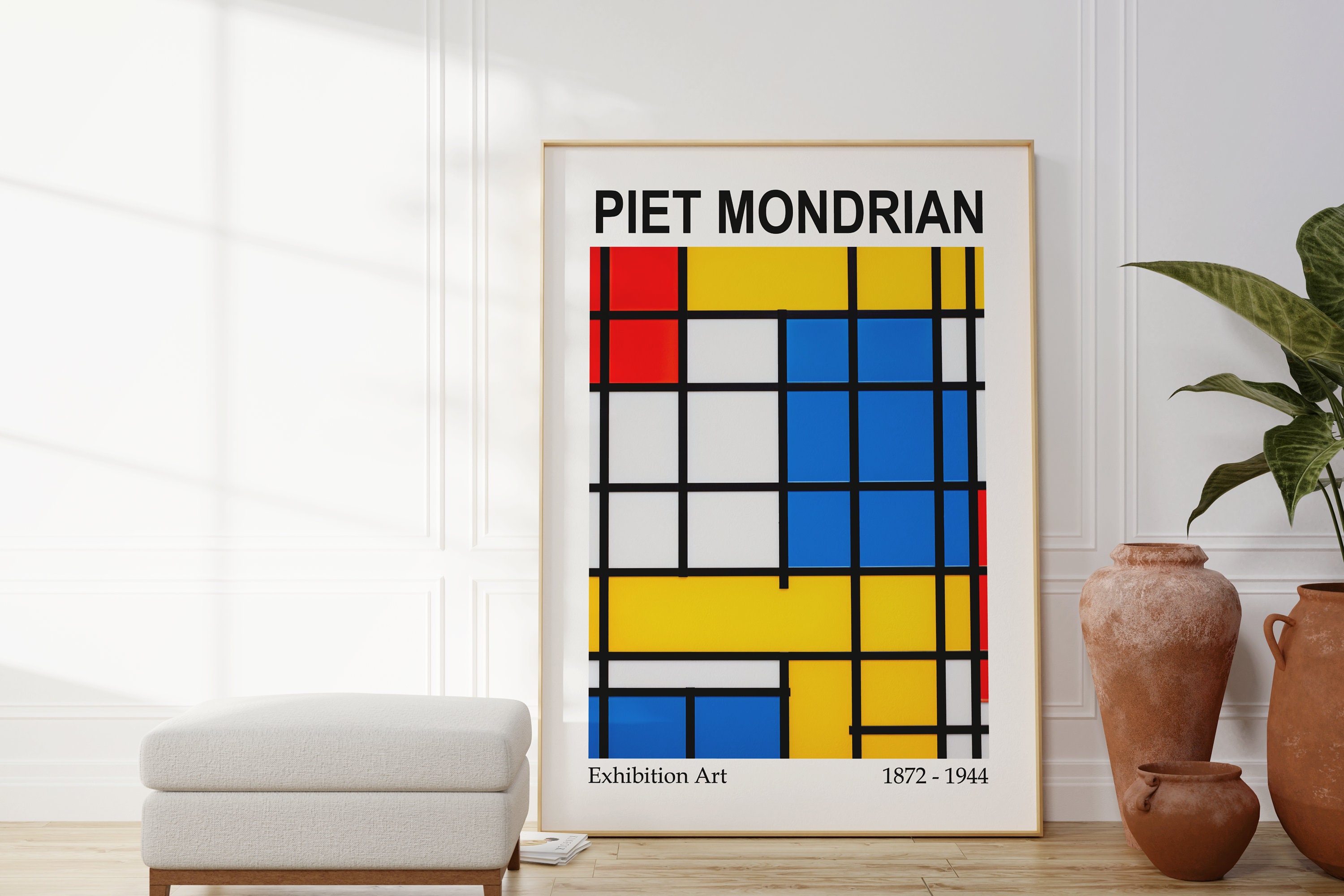 Piet Mondrian Poster Abstract Dutch Wall Art as Piet Mondrian Print ...