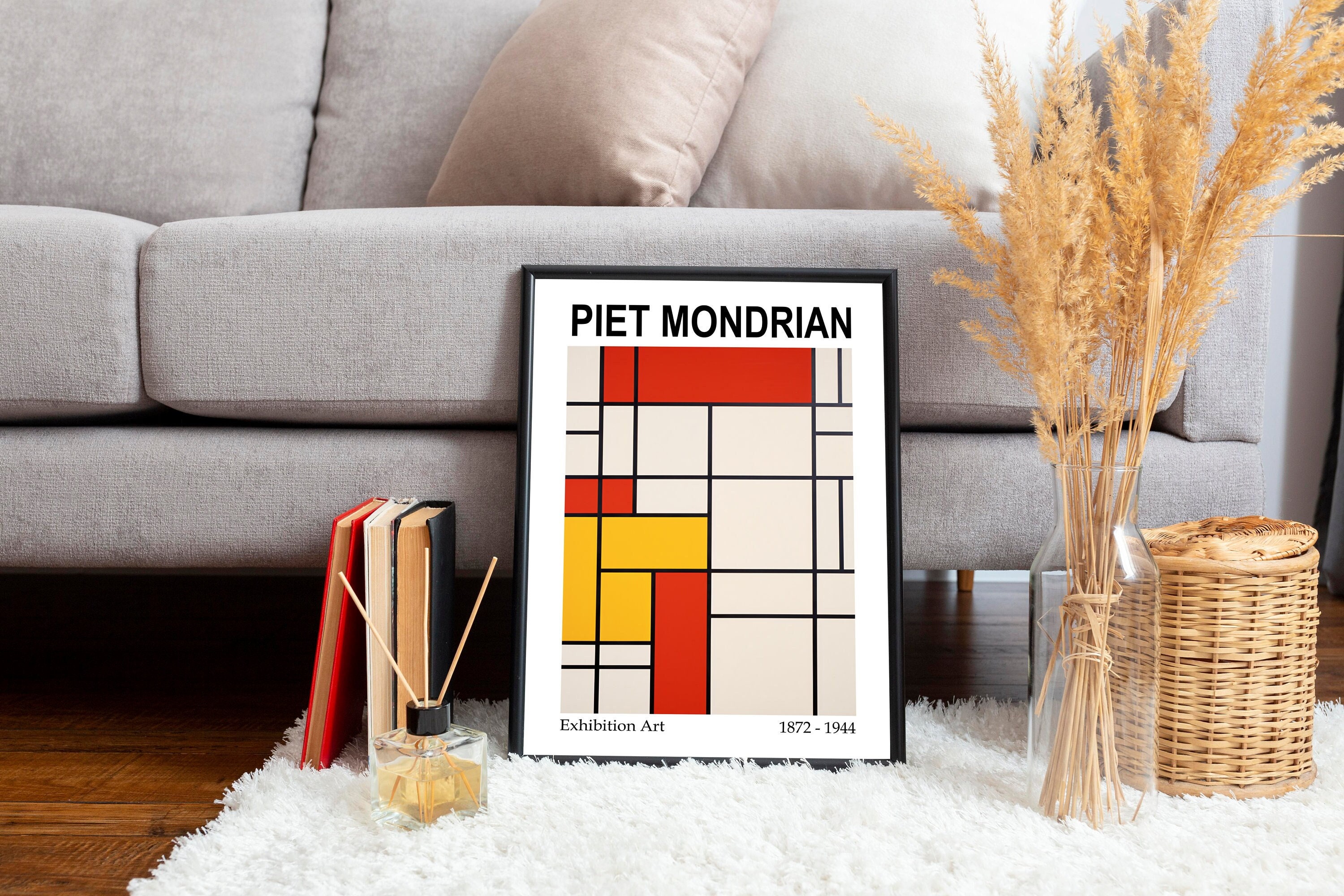 Piet Mondrian Poster Abstract Dutch Wall Art as Piet Mondrian Print ...