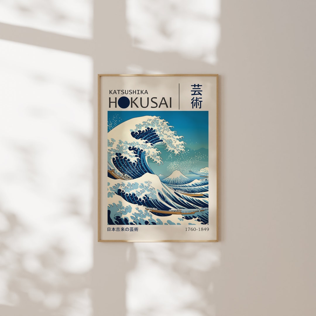 Hokusai Poster the Great Wave High Quality Katsushika Hokusai Japandi ...