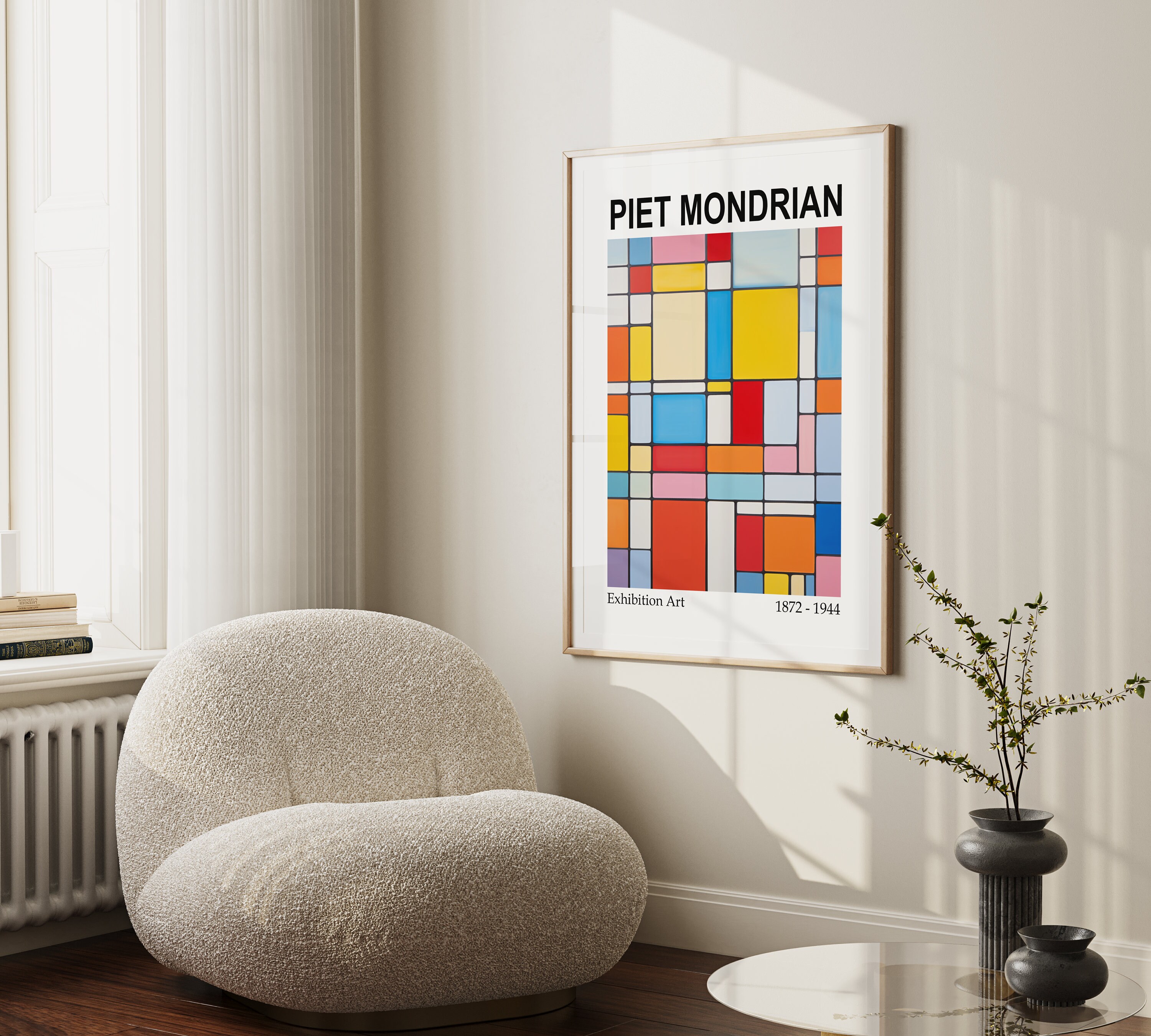 Piet Mondrian Poster Abstract Dutch Wall Art as Piet Mondrian Print ...