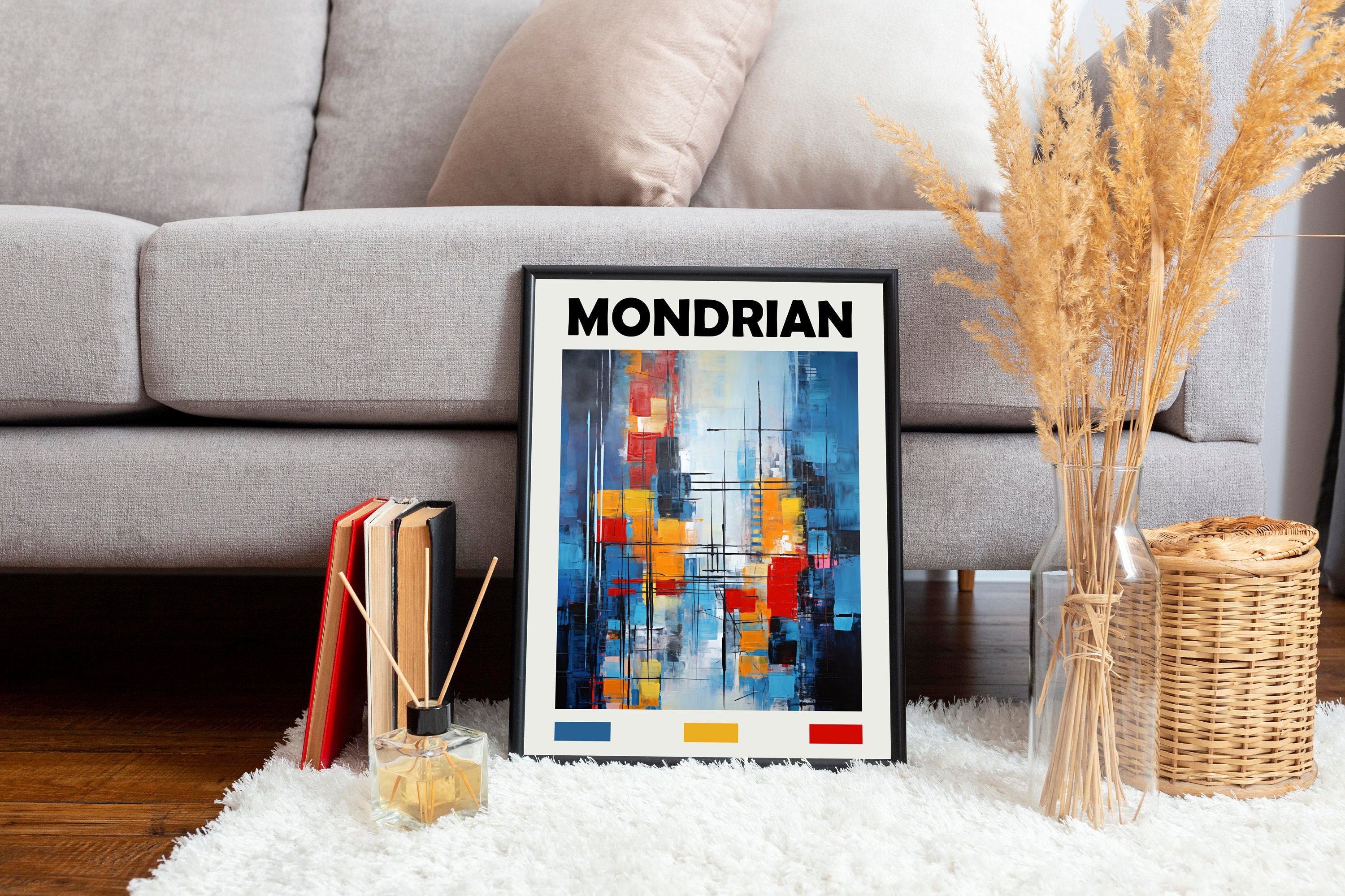 Piet Mondrian Poster Dutch Abstract Wall Art as Piet Mondrian Print Mondrian Exhibition Mondrian ...