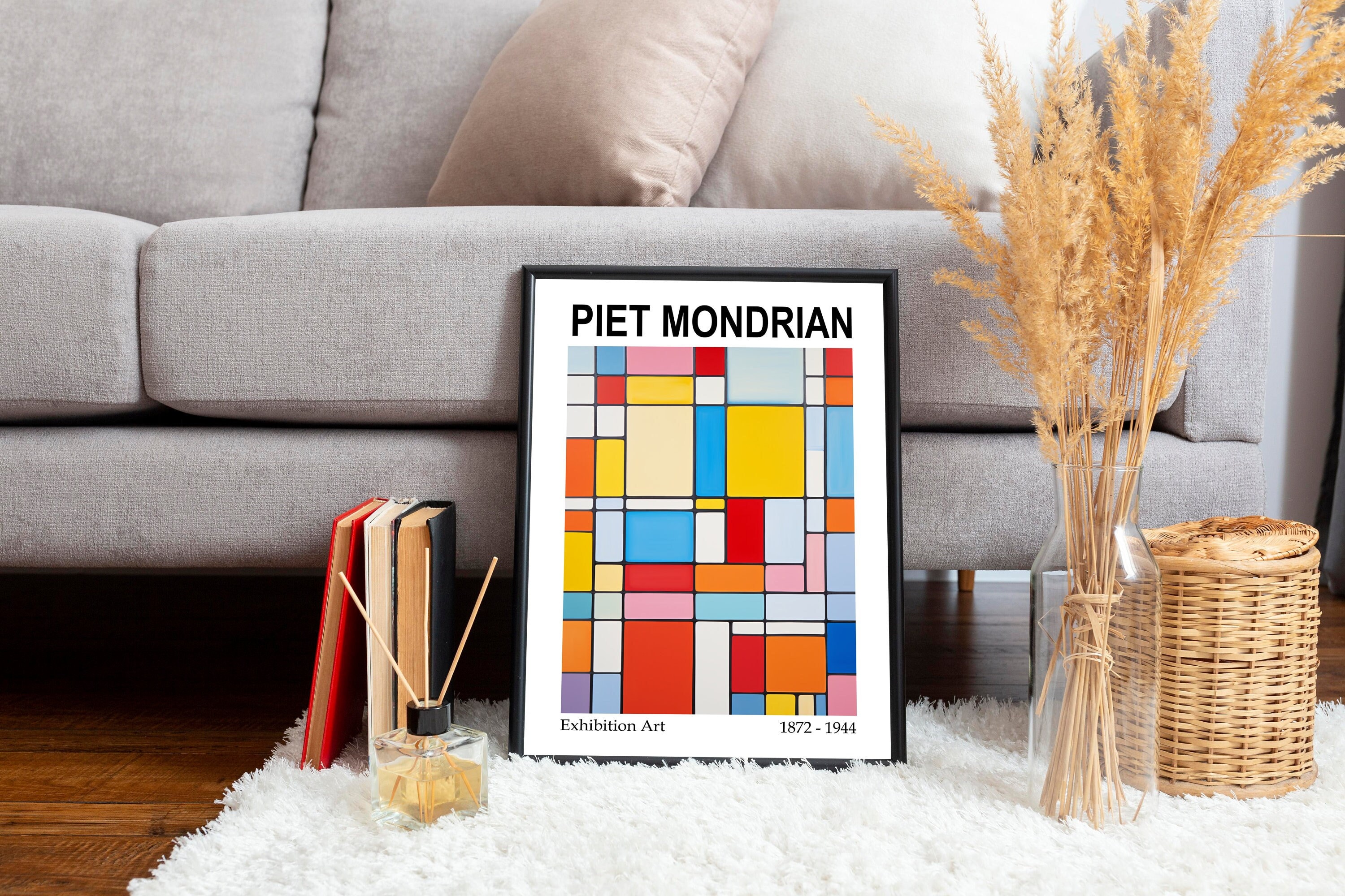 Piet Mondrian Poster Abstract Dutch Wall Art as Piet Mondrian Print ...