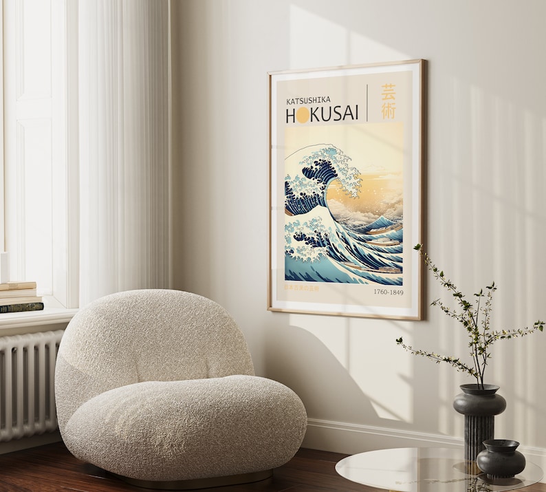 Hokusai Poster the Great Wave High Quality Katsushika Hokusai Japandi ...