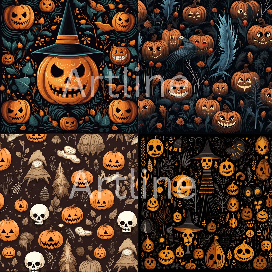 Halloween Pattern Festival Pattern Scary Pattern Pumpkin - Etsy