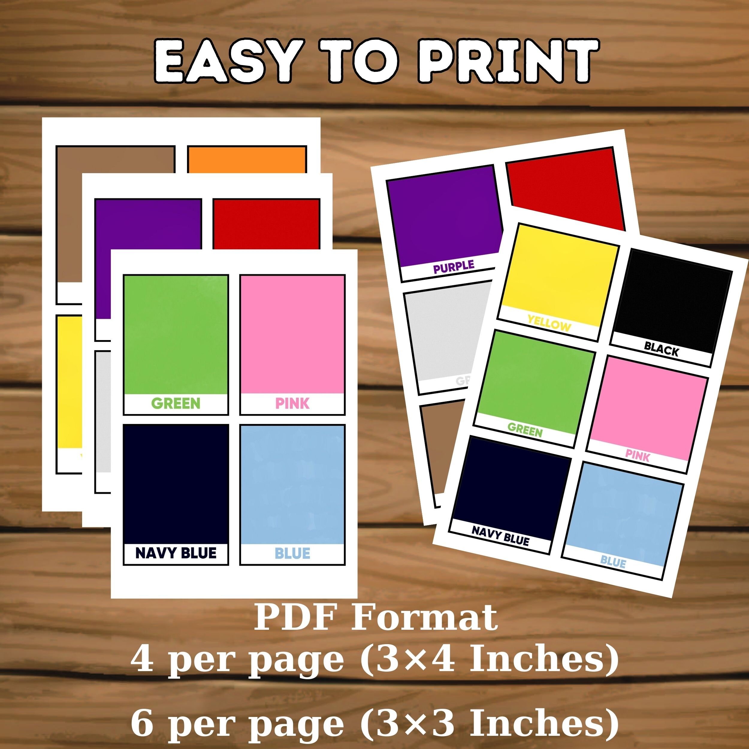 12 Colors Flashcards Printable 12 Colors Flashcards for Kids - Etsy