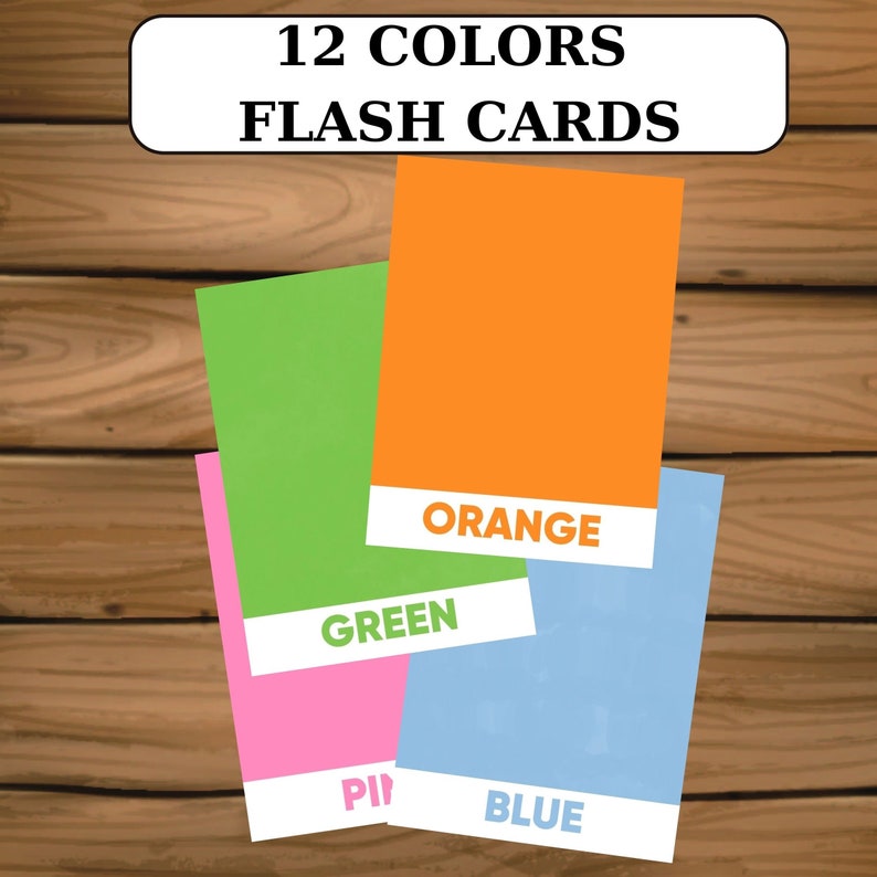 12 Colors Flashcards Printable 12 Colors Flashcards for Kids - Etsy