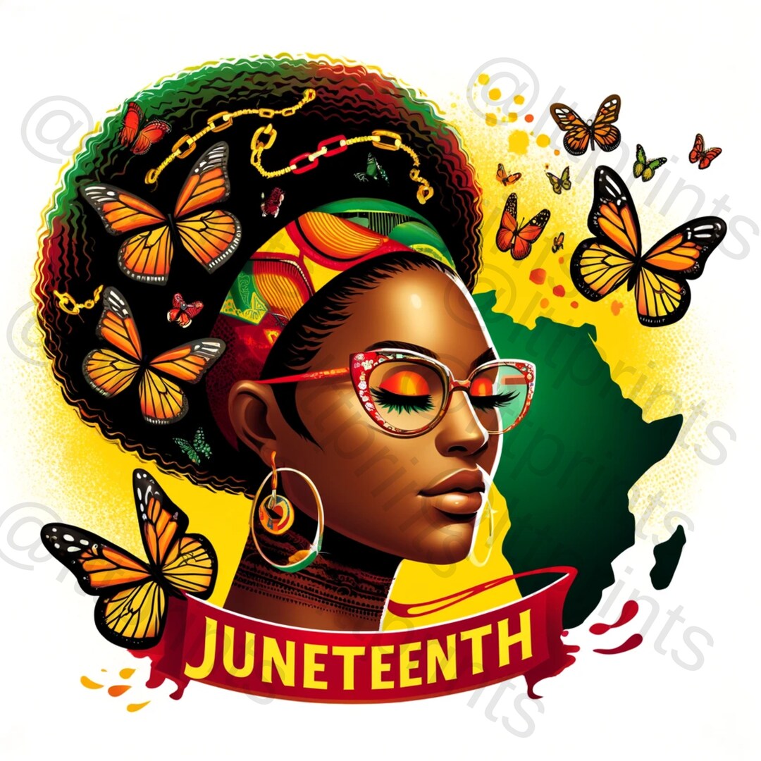 Juneteenth African American Woman PNG Sublimation Design - Etsy