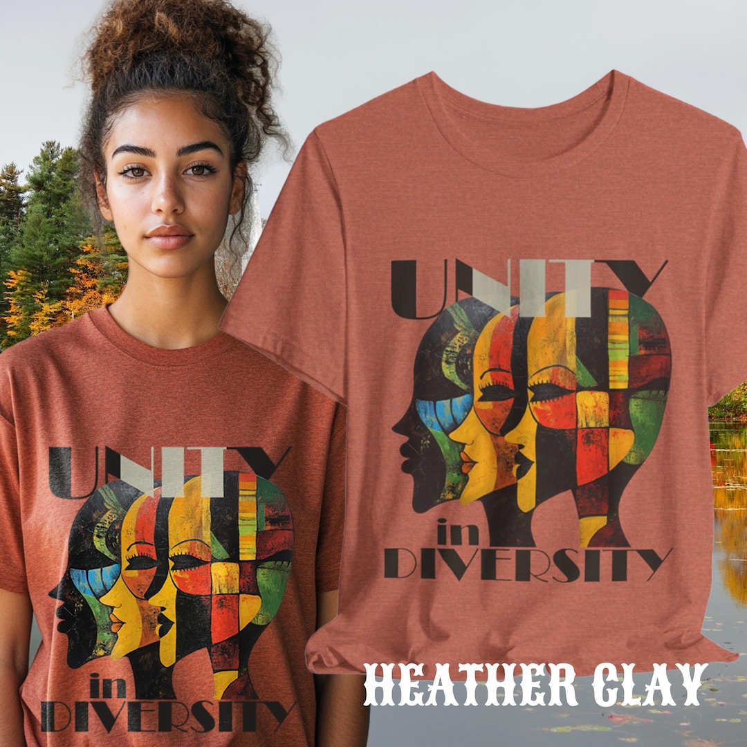 Unisex Tee,unity in Diversity Inspirational Words Shirt,african Art ...