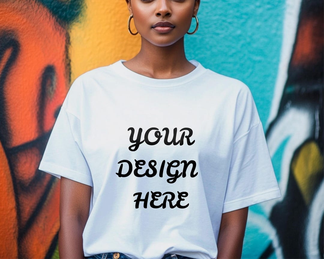Smart Object Woman Model T-shirt Mockup for POD Sellers,changeable ...