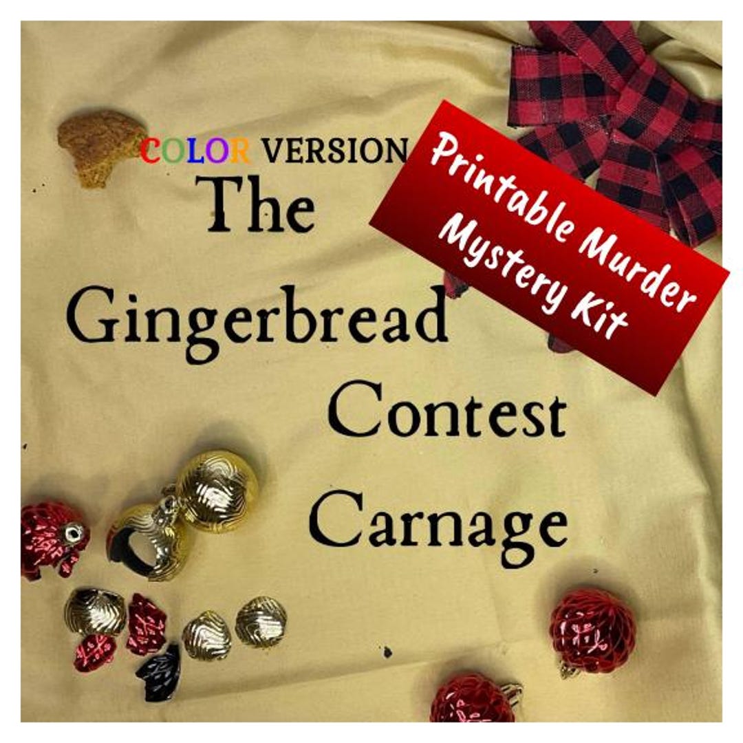 Gingerbread Murder Mystery Game, 6-15 Player Whodunnit, Full Color ...