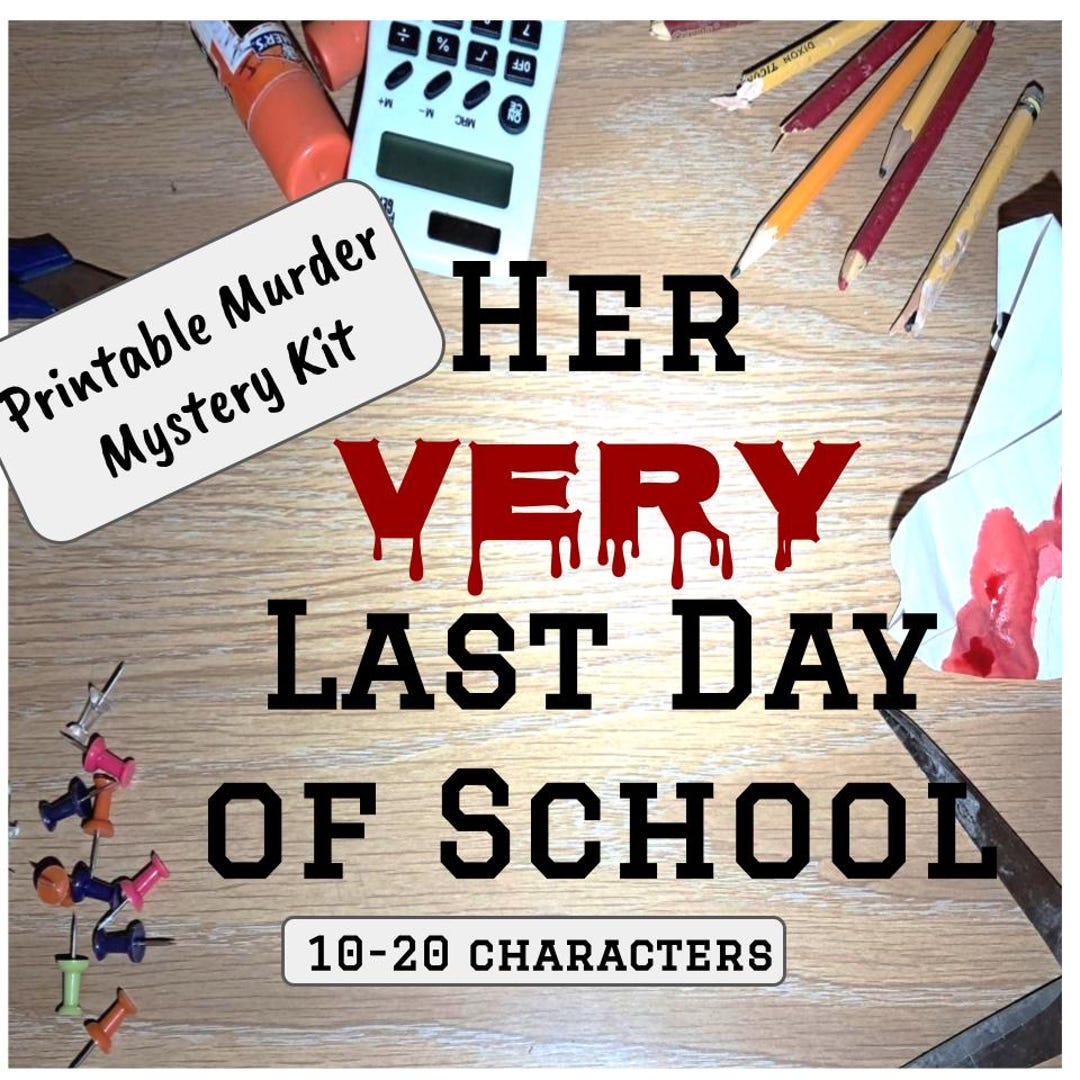 High School Murder Mystery Game, Printable Whodunit, 10-20 Player Black ...