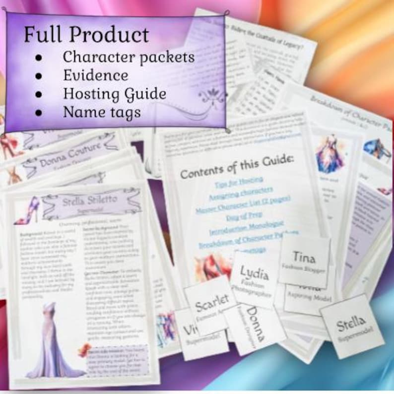 Fashion Show Murder Mystery Game, Printable Whodunit, 10-20 Female ...