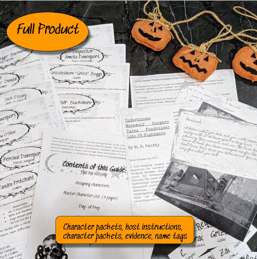 Murder at the Halloween Gala, a Group Murder Mystery Printable Party ...