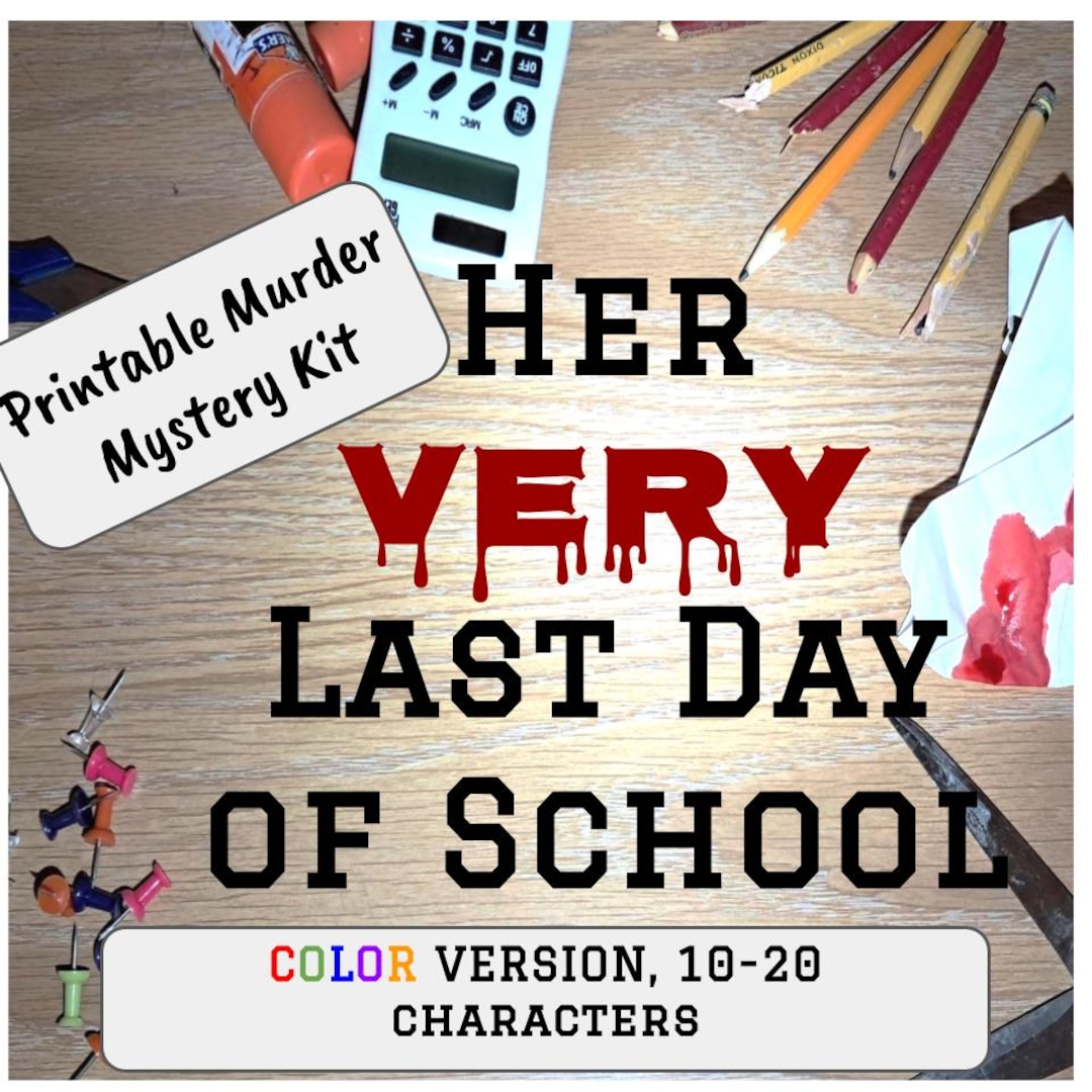 High School Murder Mystery Game: Printable Whodunit, 10-20 Player Color ...