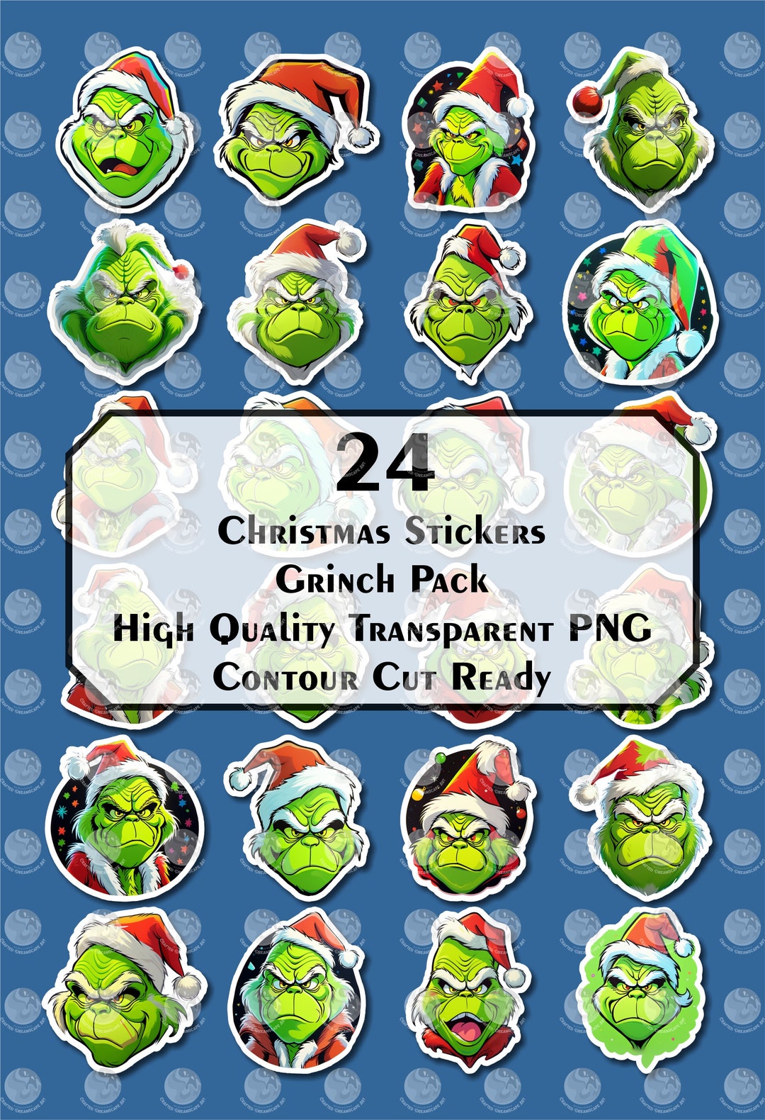 24 Christmas Stickers Grinch Stickers High Quality - Etsy