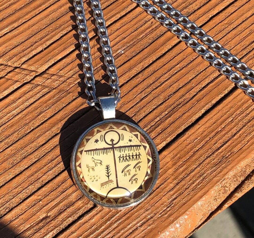 Turkic Shaman Drum Necklace, Tengrist, Shamanic Drum Pendant, Turkic ...