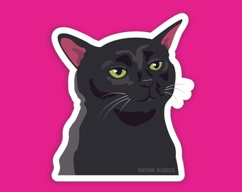 Zoned Out Black Cat Sticker - Etsy