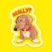 Really? Side Eye Dog Meme Sticker | Suspicious Dog Meme, Daschund Dog ...