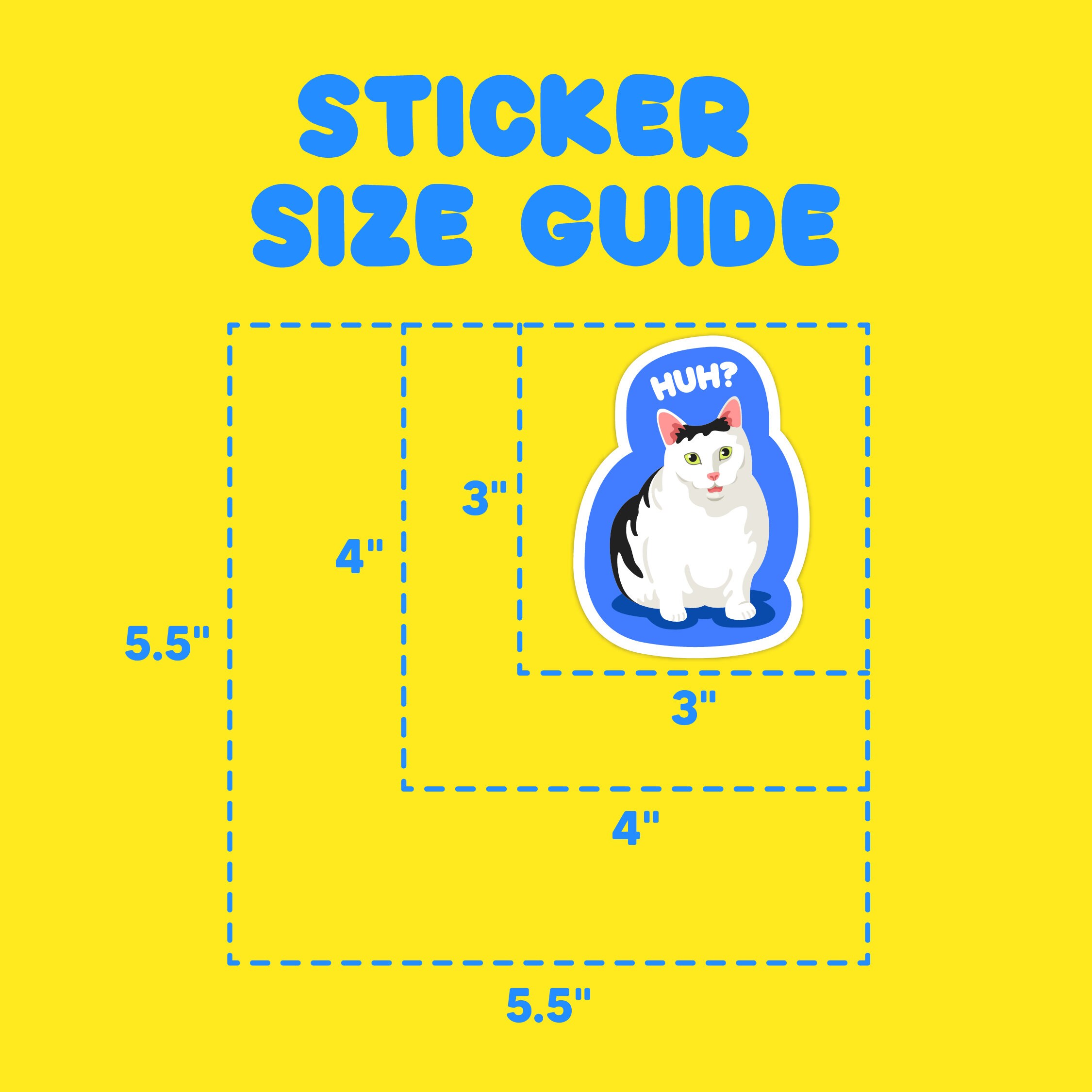 Huh? Cat Meme Sticker | Funny Cat Sticker, Laptop Decal, Water Bottle ...