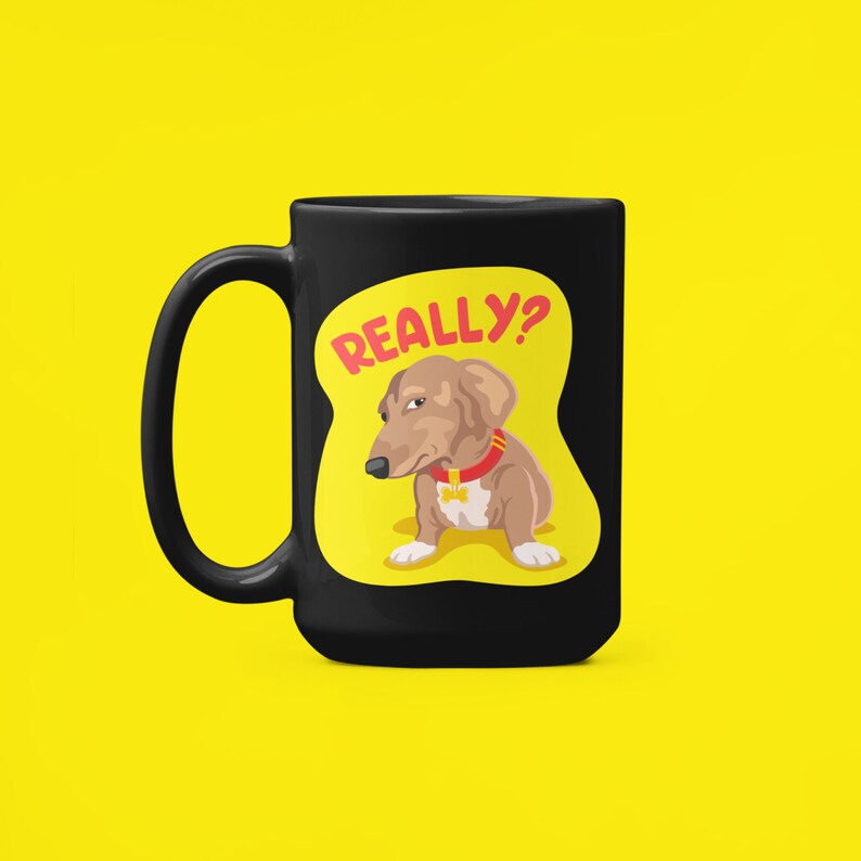 Really? Side Eye Dog Meme Mug | Suspicious Dog Meme, Funny Wiener Dog ...