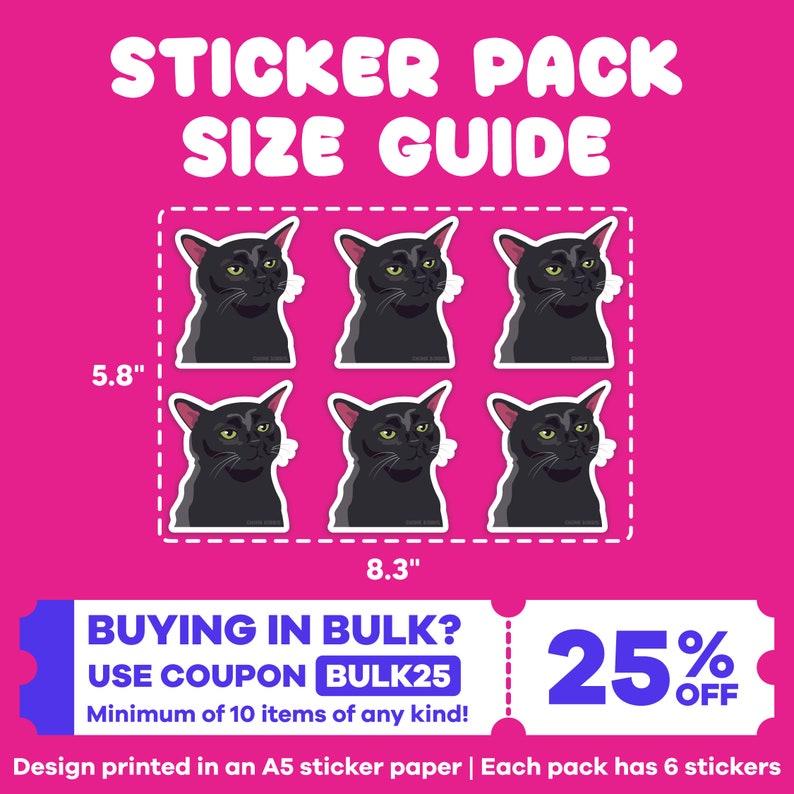 Zoning Out Black Cat Meme Sticker Funny Meme Sticker, Staring Black Cat ...