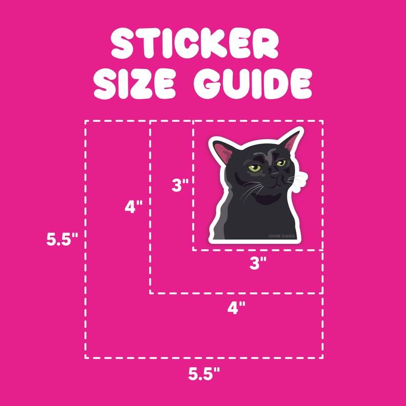 Zoning Out Black Cat Meme Sticker Funny Meme Sticker, Staring Black Cat ...