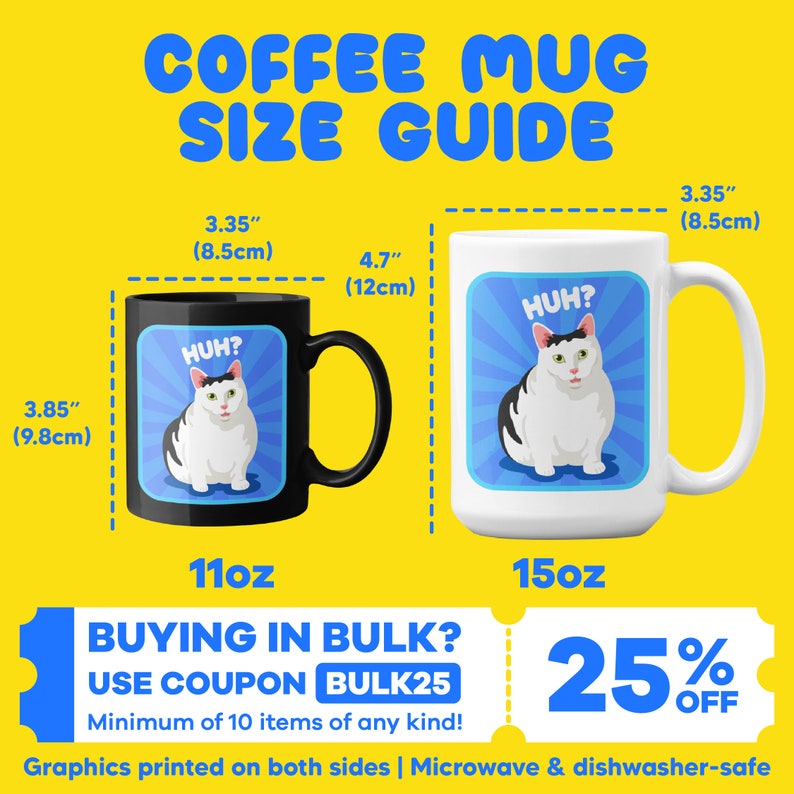 Huh? Cat Meme Mug | Funny Cat Mug, Confused Cat Meme Mug, Funny Coffee ...