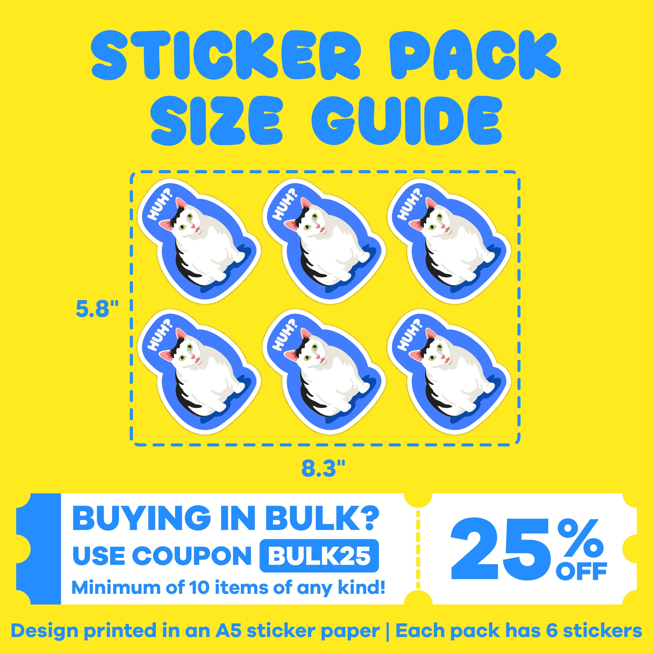 Huh? Cat Meme Sticker | Funny Cat Sticker, Laptop Decal, Water Bottle ...