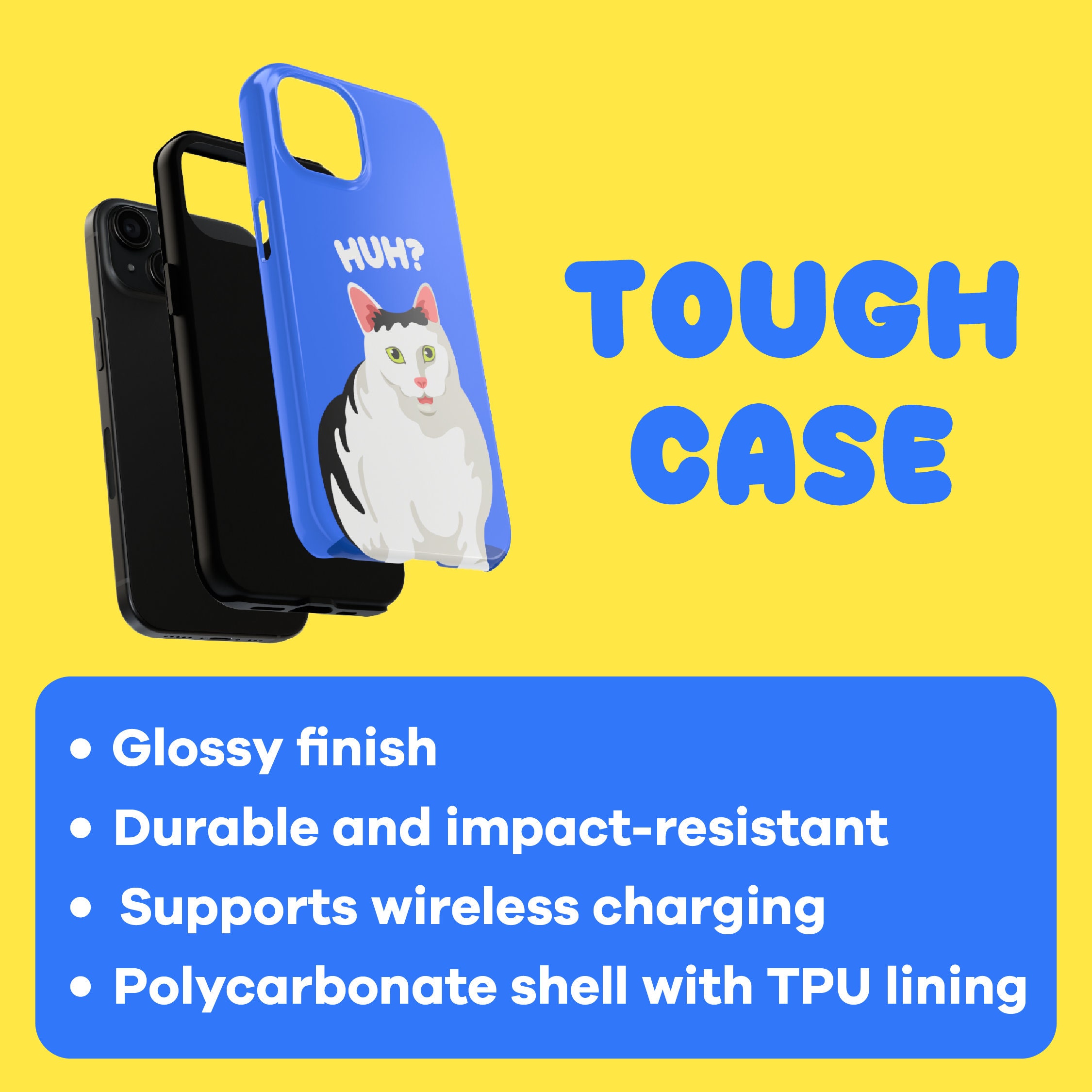 Huh? Cat Meme iPhone Case | Funny Cat Phone Case, Cat Mom Gift, Cat Dad ...