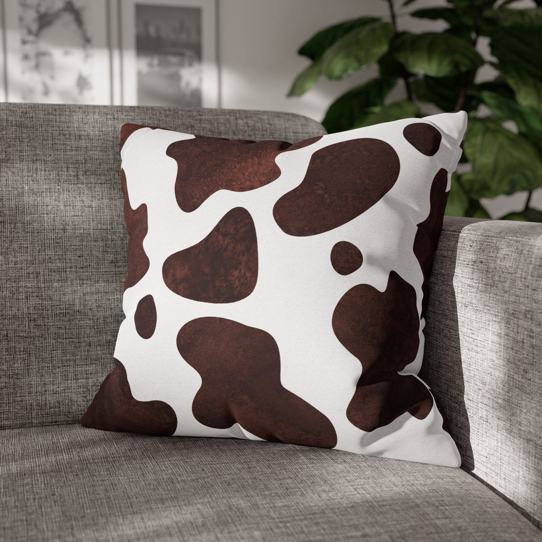 Cow Print Pillow Cover, Country Home Decor, Western Throw Pillow ...