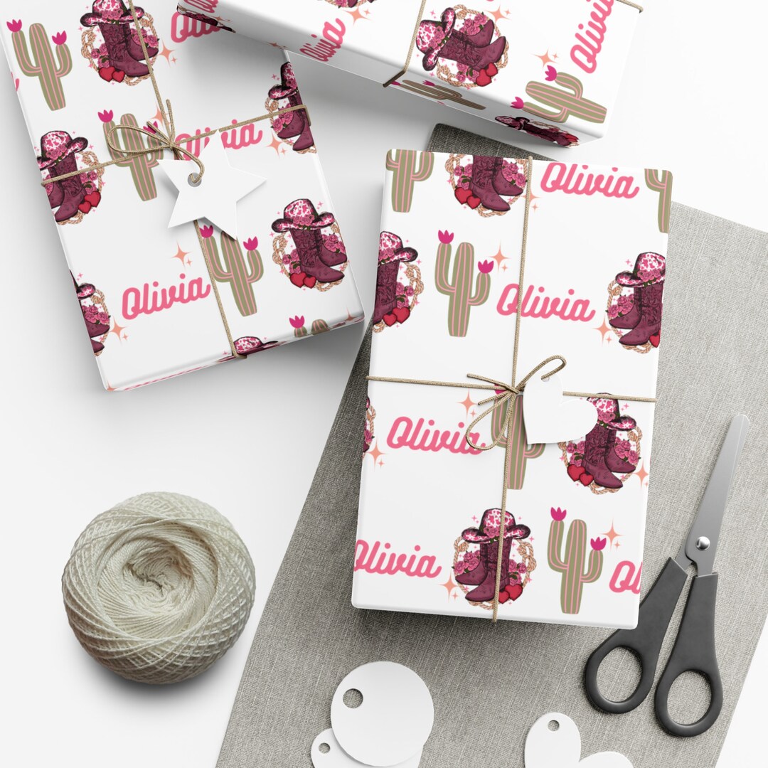 Personalized Gift Wrap Papers, Western Valentine Gift, Customized ...