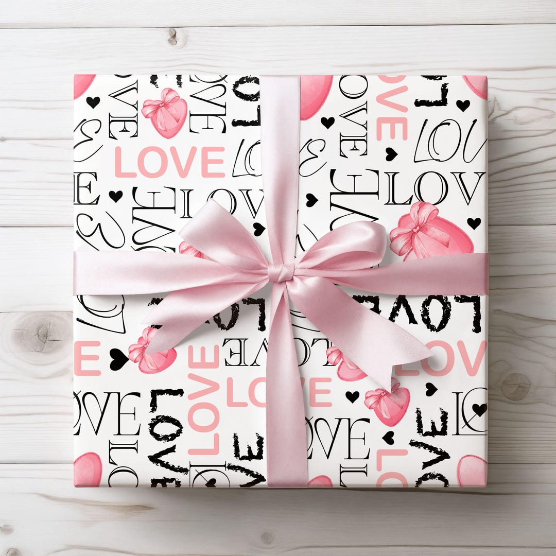 Romantic Gift Wrap Paper, Perfect for Love Notes, Valentine's Day ...