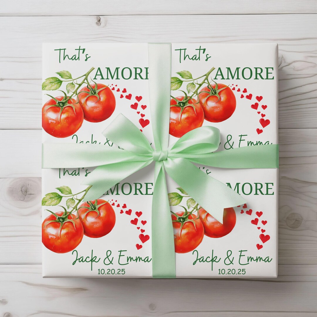 Italian Themed Wrapping Paper: That's Amore - Birthday, Wedding, Bridal ...