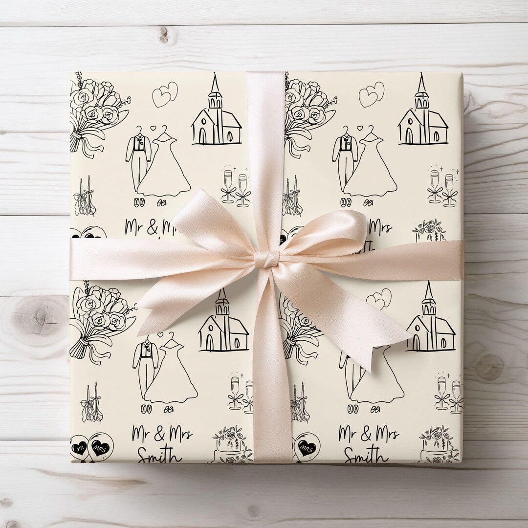 Chic Wedding Wrapping Papers, Elegant Gift Wrap for Weddings, Bridal ...