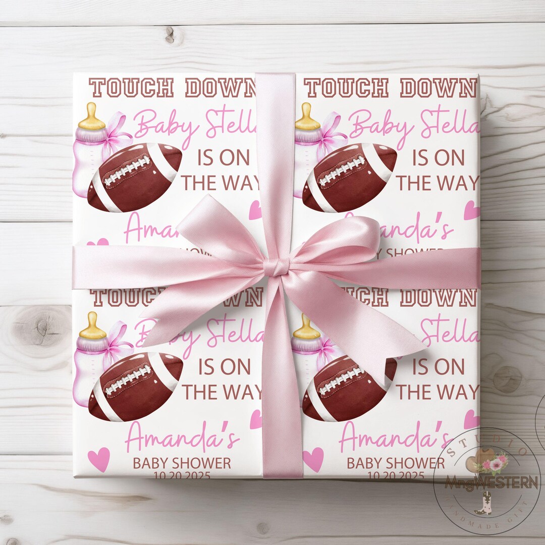 Personalized Tailgate Baby Shower Wrapping Paper: Football Theme - Etsy
