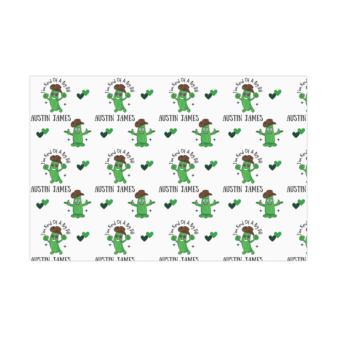 Pickle Gift Wrap Papers, Personalized Pickles Wrapping Paper, Pickle ...