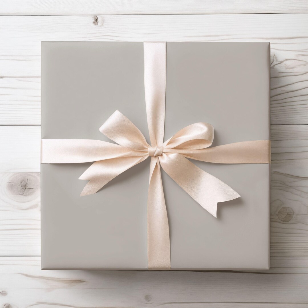 Elegant Soft Grey Solid Color Gift Wrap: Eco-friendly Matte or Satin ...