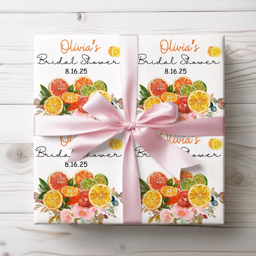 Citrus Wrapping Paper Roll: Eco-friendly Bridal Shower Gift Wrap - Etsy