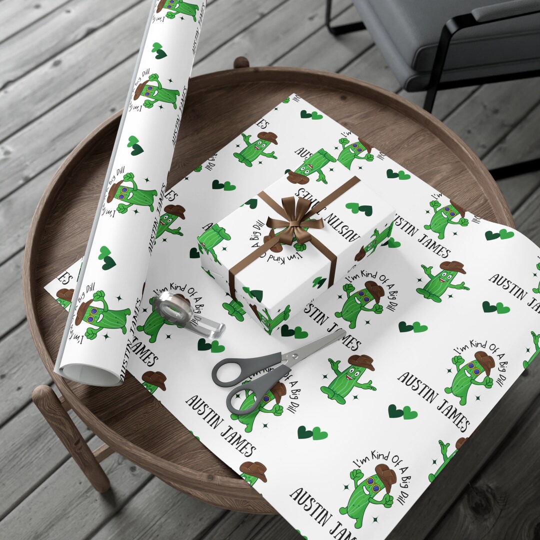 Pickle Gift Wrap Papers, Personalized Pickles Wrapping Paper, Pickle ...