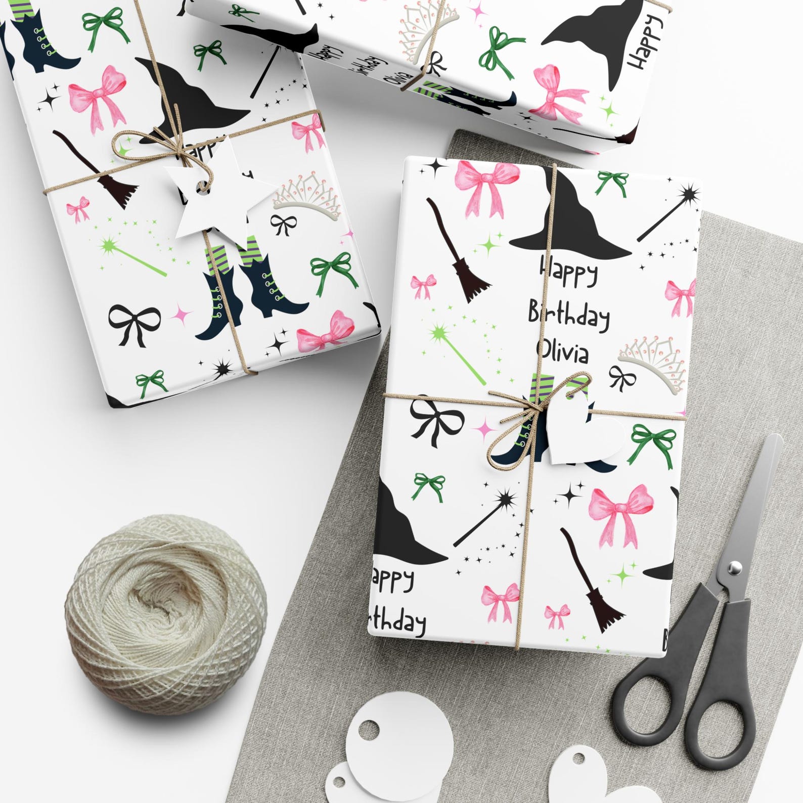 Whimsical Wicked Gift Wrap Paper, Magical Party Wrapping, Personalized ...