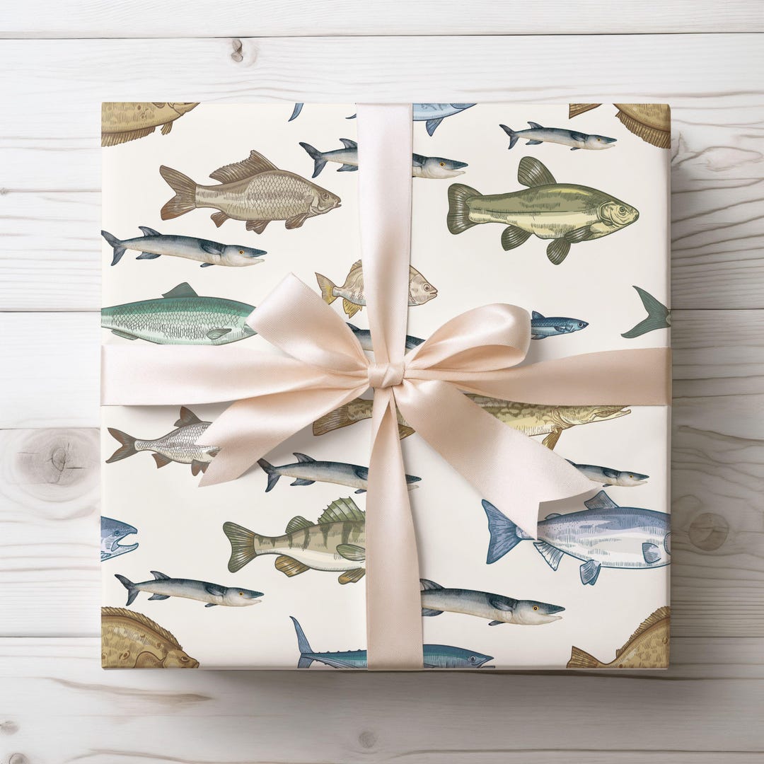 Vintage Fish Gift Wrap Paper for Eco-friendly Presentations, Wrapping ...