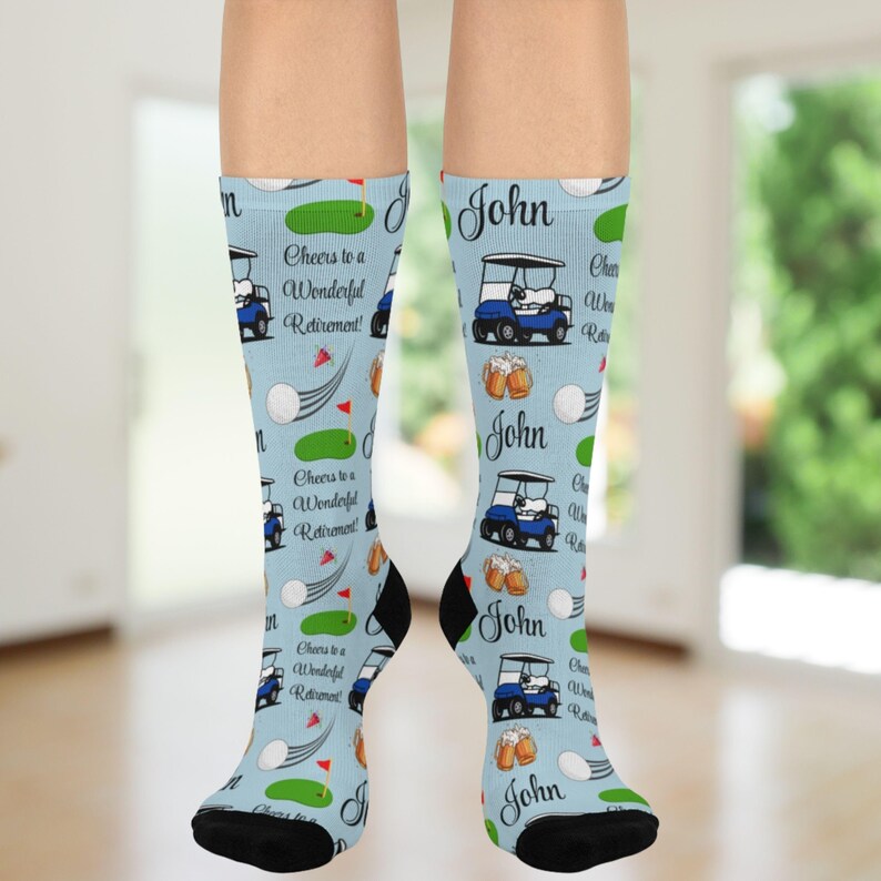 Personalized Cushioned Crew Socks, Fun Custom Golf Socks for Him ...