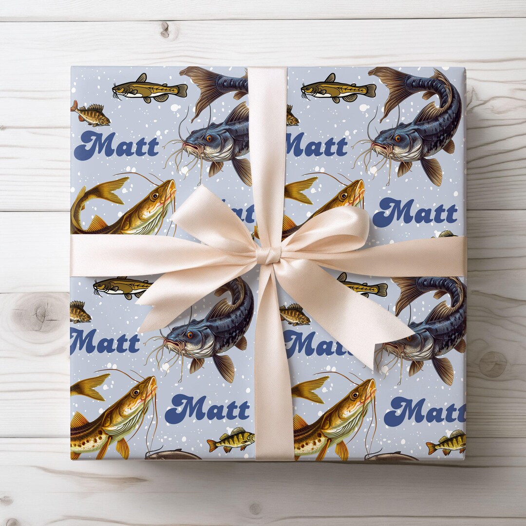 Personalized Catfish Wrapping Paper: Fishing Gift Wrap for Anglers - Etsy
