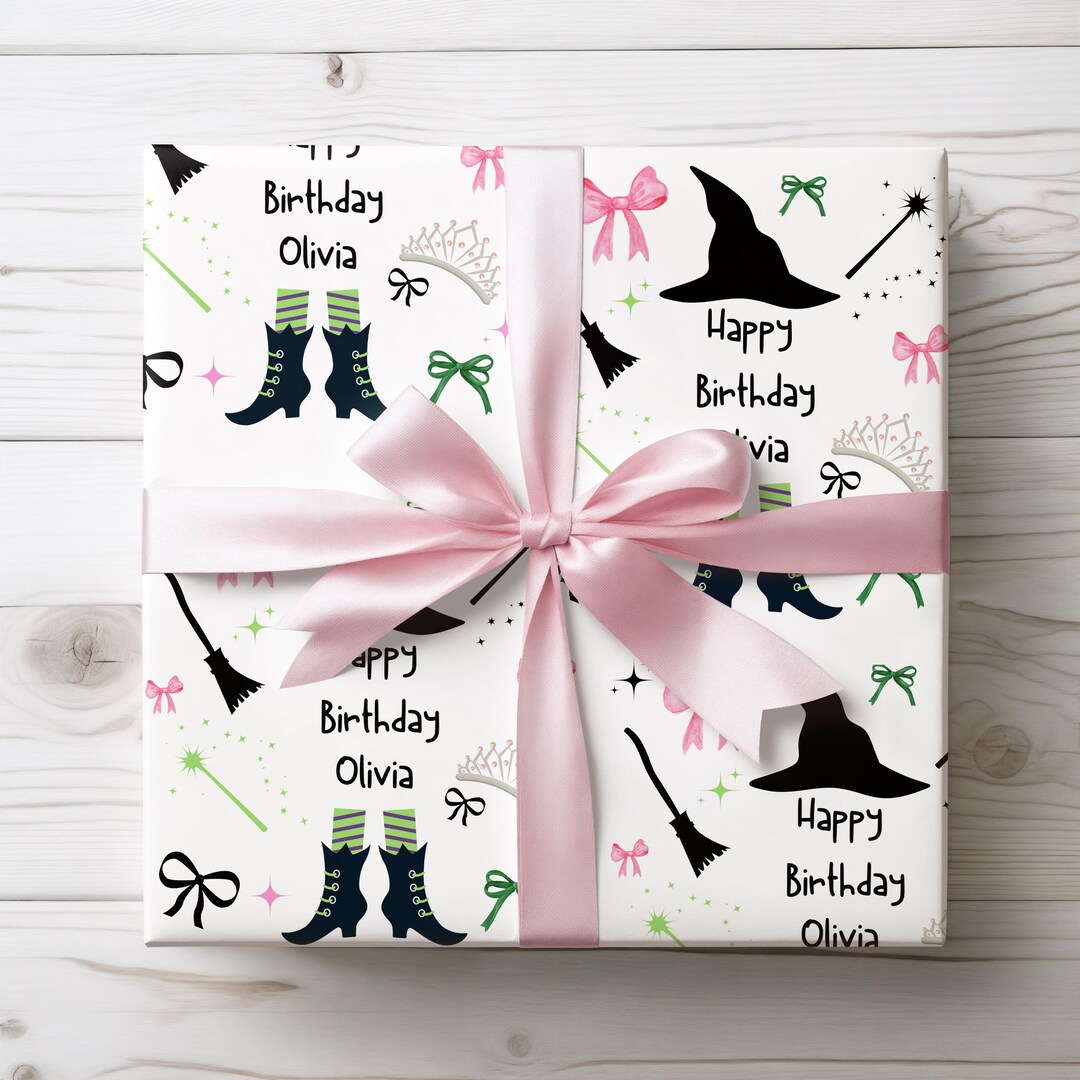 Whimsical Wicked Gift Wrap Paper, Magical Party Wrapping, Personalized ...