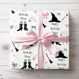 Whimsical Wicked Gift Wrap Paper, Magical Party Wrapping, Personalized ...