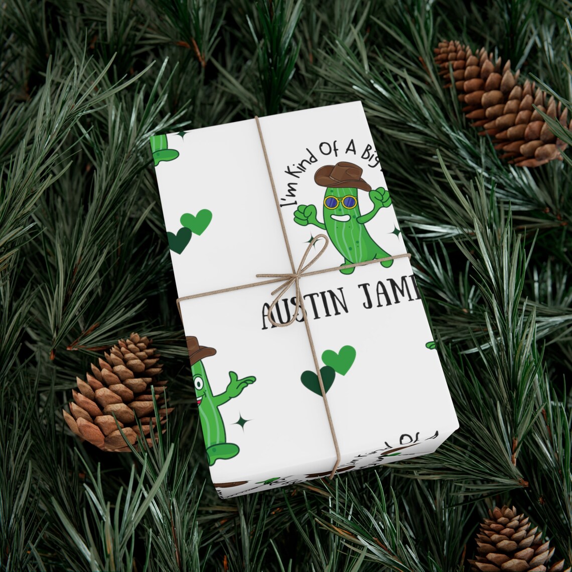 Pickle Gift Wrap Papers, Personalized Pickles Wrapping Paper, Pickle ...