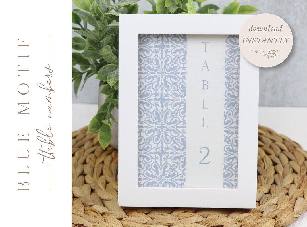 Printable Blue Table Numbers | 4x6 Table Numbers | Instant Download ...