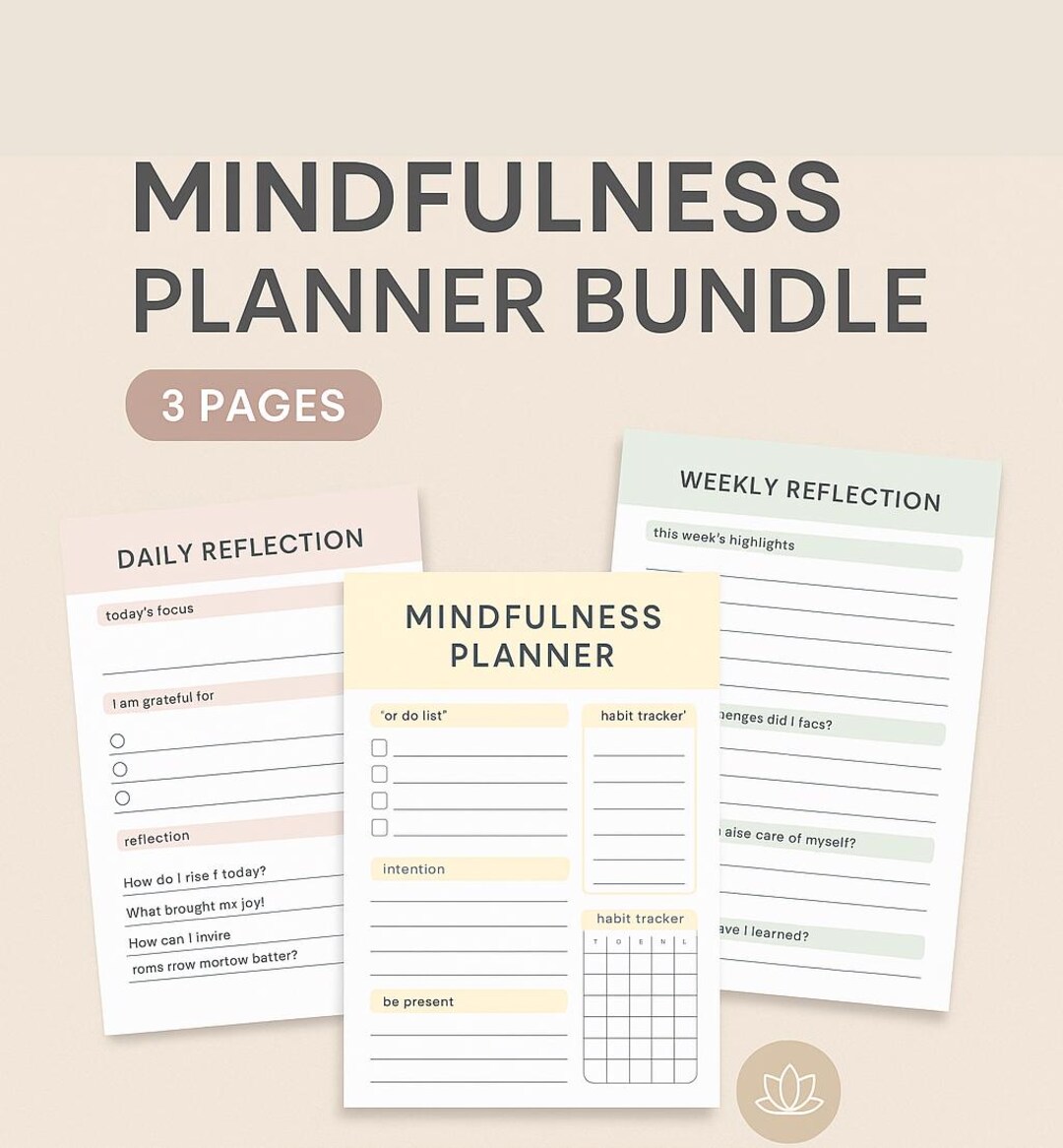 Mindfulness & Gratitude Printable Planner Bundle | Daily Journal ...