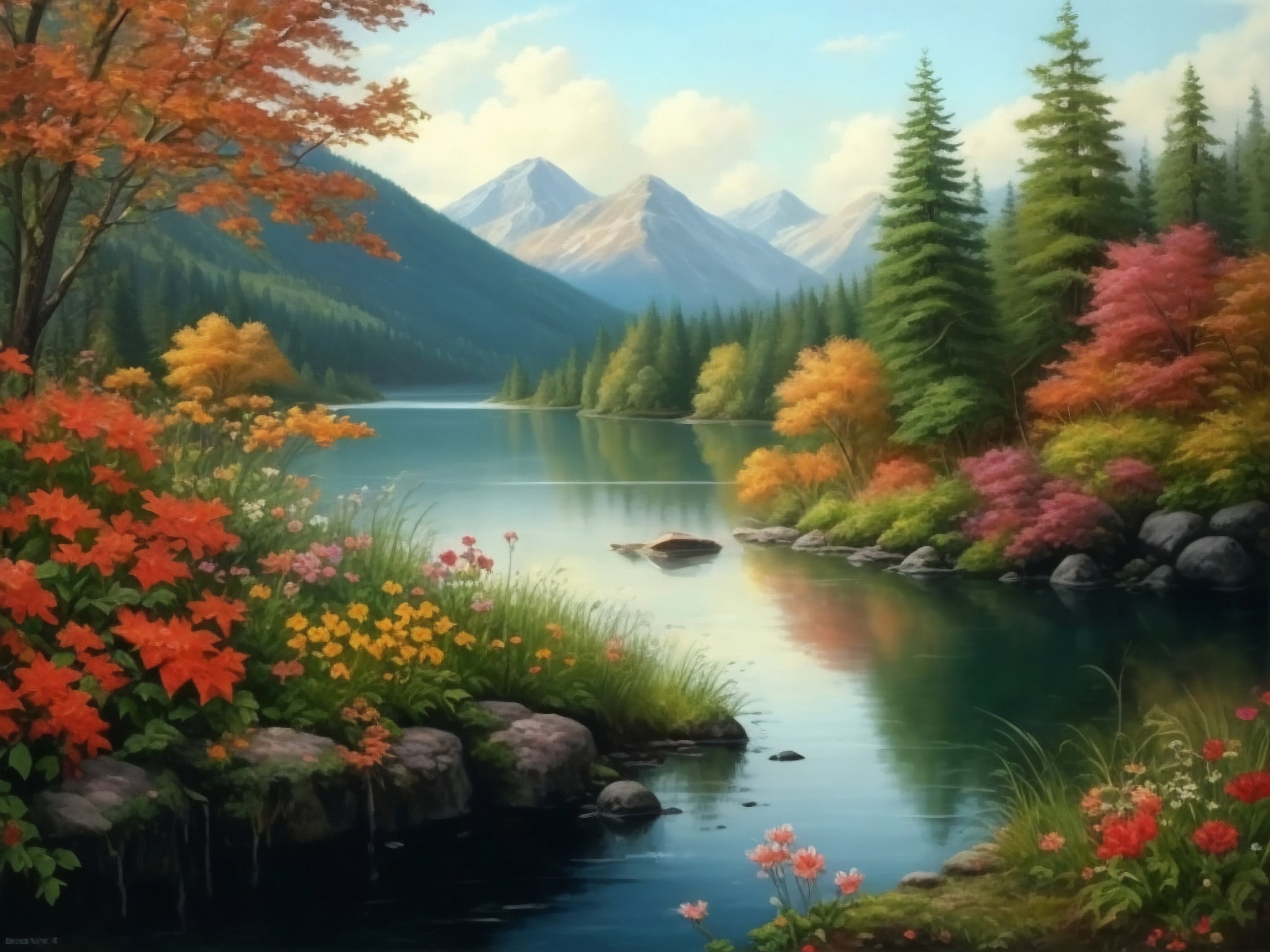 Instant Downloadable 5 Beautiful Nature Art for Decoration- Wallpaper ...