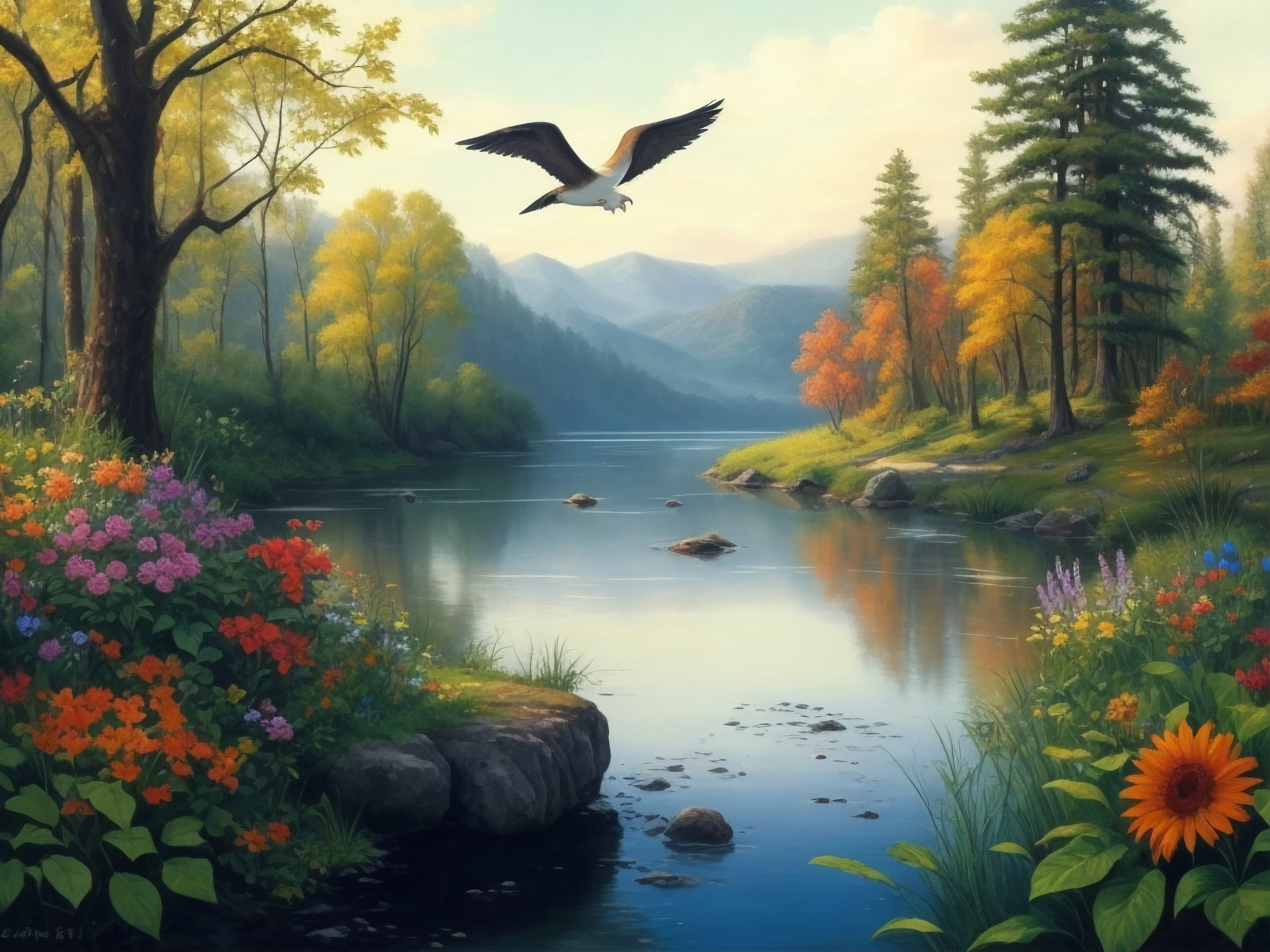 Instant Downloadable 5 Beautiful Nature Art for Decoration- Wallpaper ...